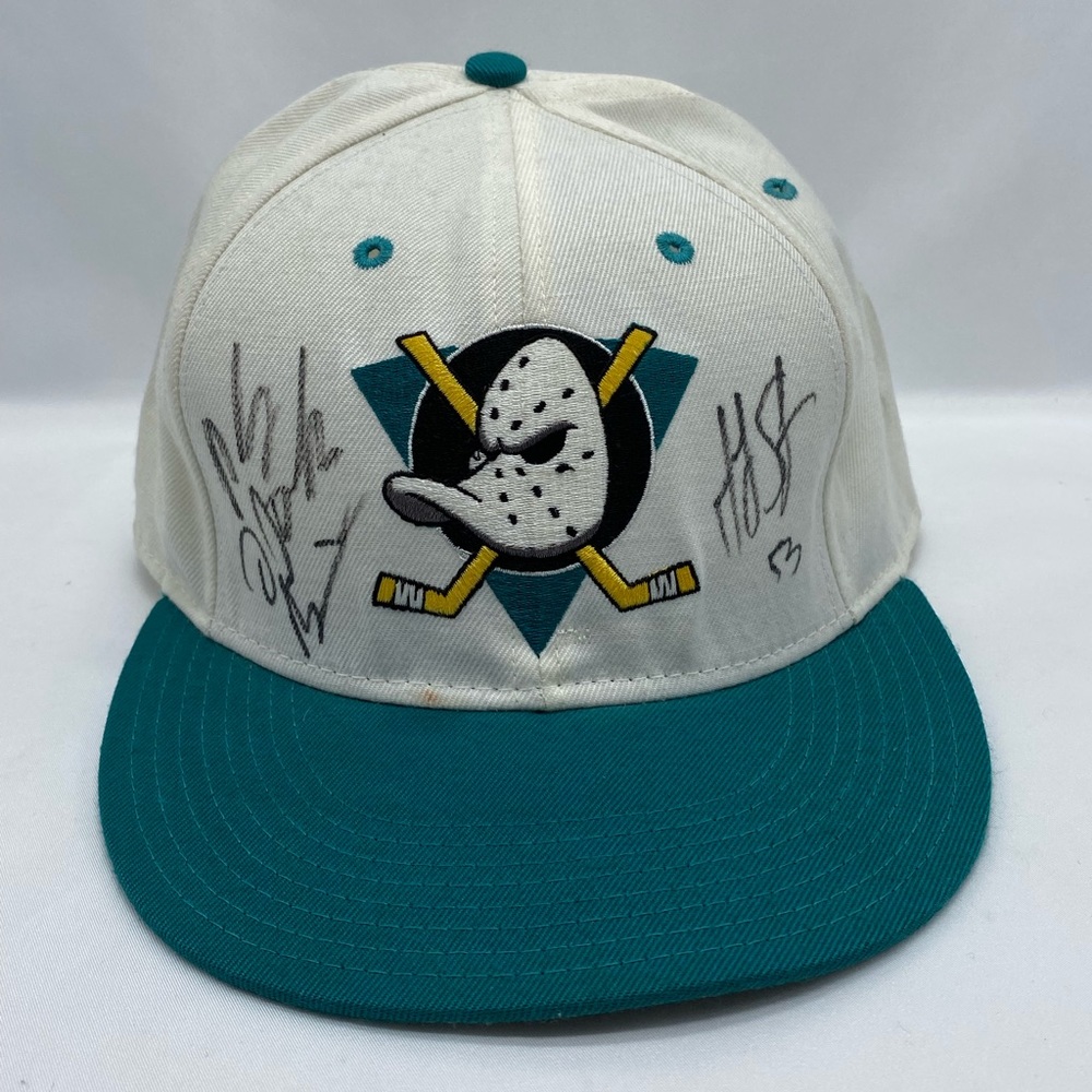 Vintage Signed Mighty Ducks Fitted Hat Cap Size 7 1/2… - Gem